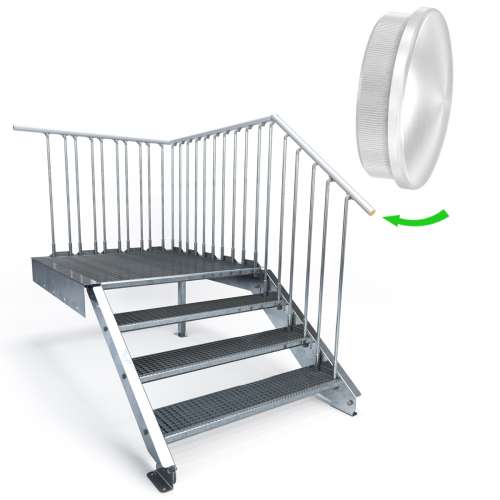 Stahltreppe Bausatz – freistehende Außentreppe mit Zwischenpodest für ...